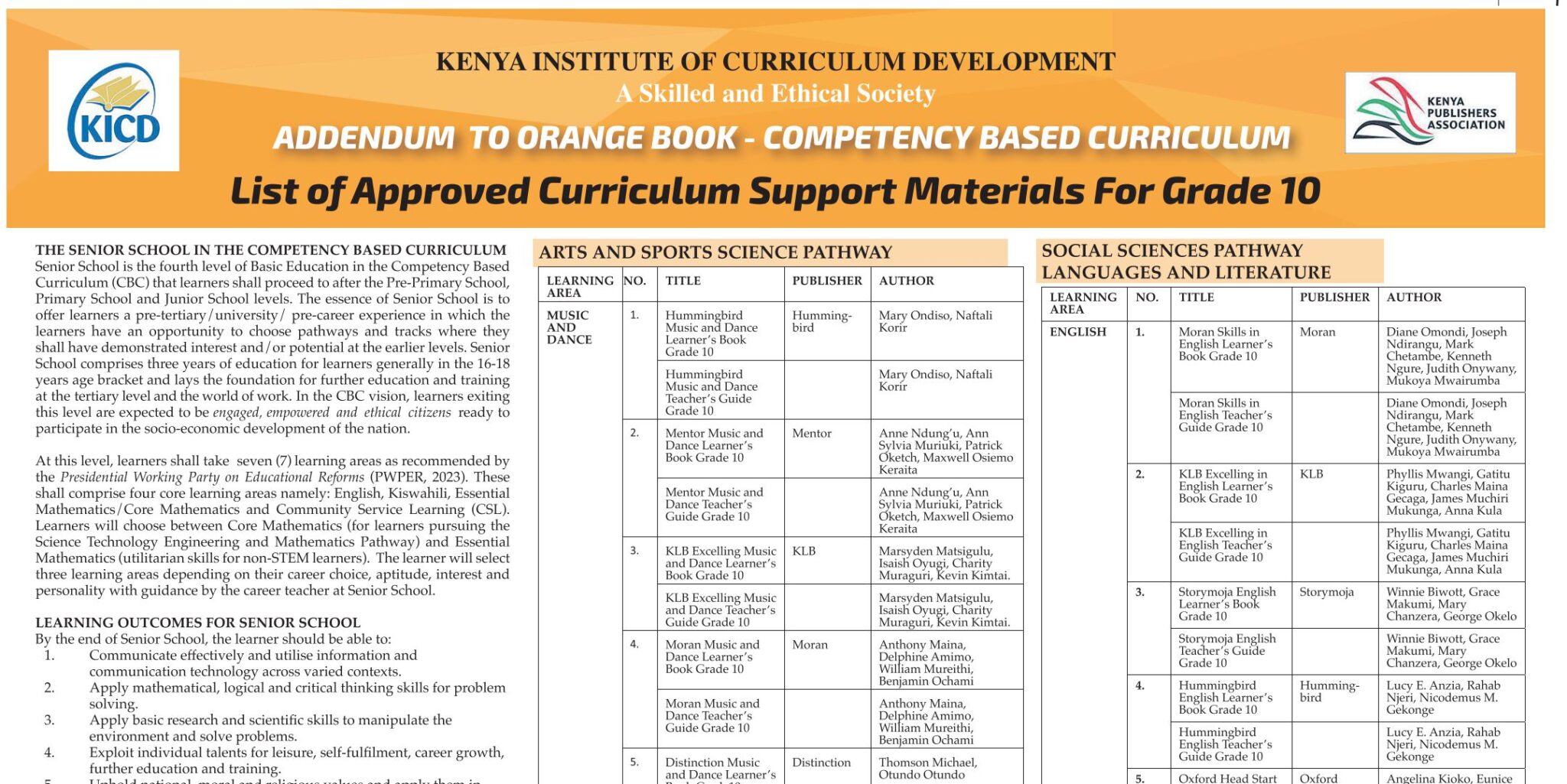List Of Approved Computer Studies Textbooks For Grade 10-12 {MoE ...