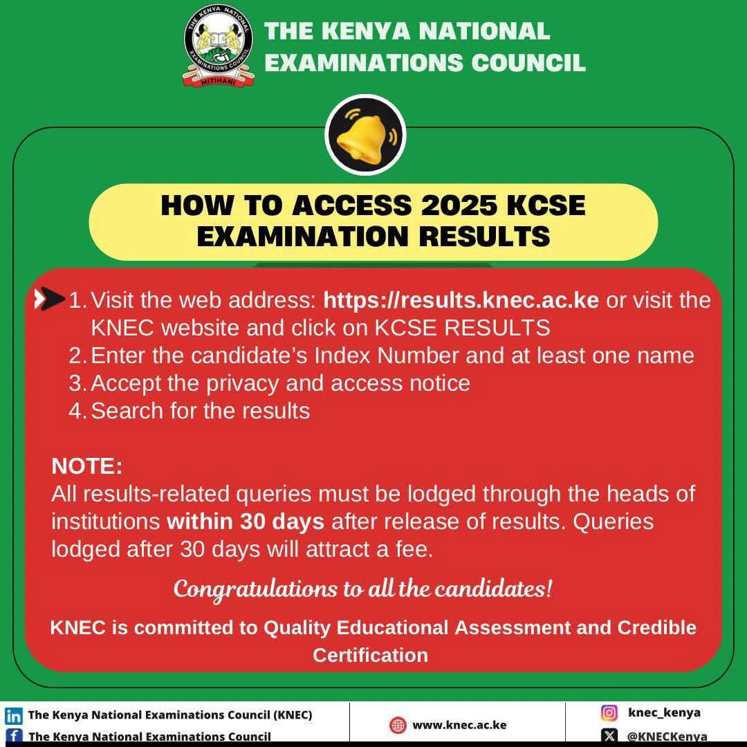 HOW TO QUICKLY ACCESS 2025 KCSE EXAMINATION RESULTS - News Pro